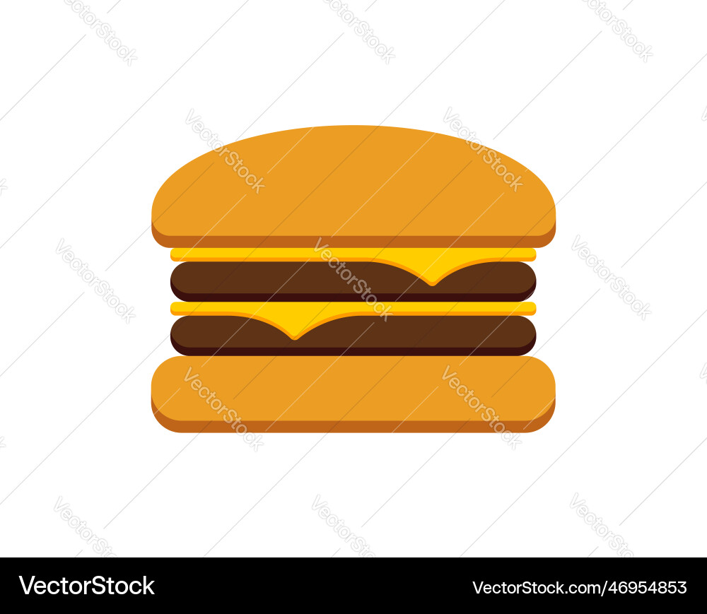 Simple double cheeseburger icon Royalty Free Vector Image
