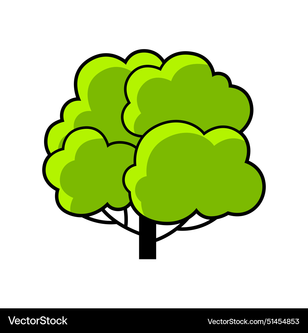 Stylized tree with leaves or icon Royalty Free Vector Image