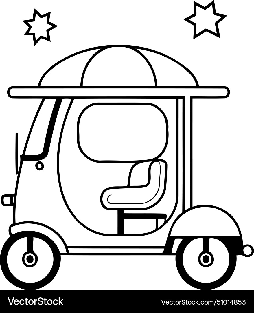 Tuk icon in flat design style Royalty Free Vector Image