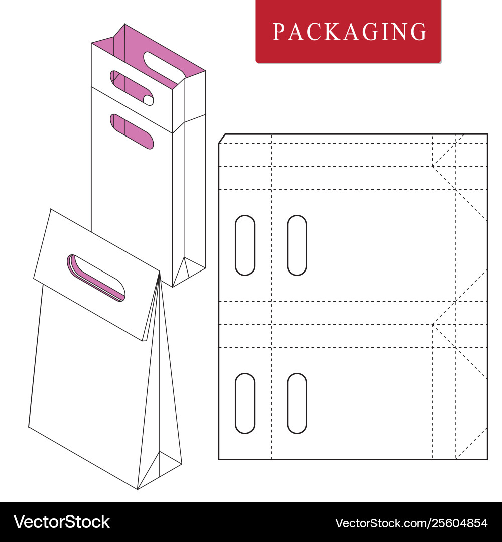 Bag packaging template for wearing Royalty Free Vector Image