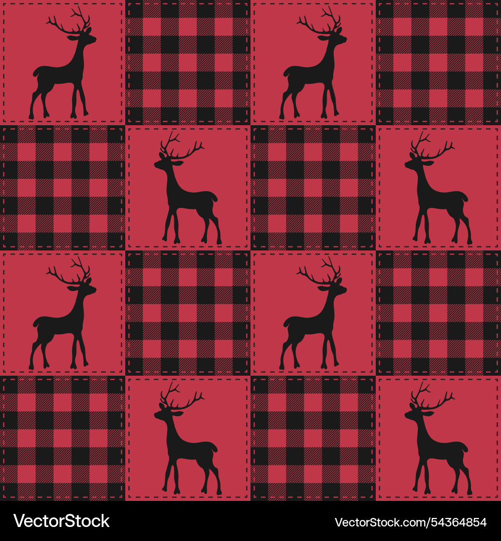 Buffalo Plaid Christmas Pattern Royalty Free Vector Image