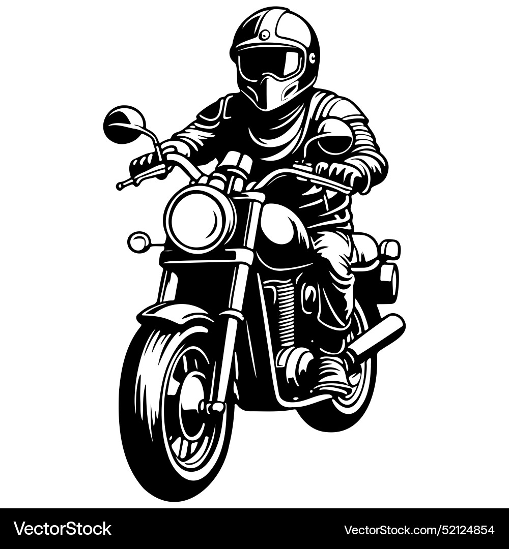 Cartoon motorcycle drawing black line isolated Vector Image