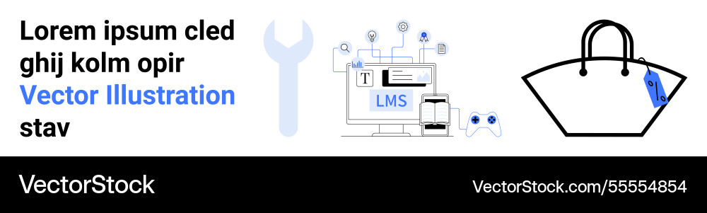 Digital learning platform and e-commerce concept Vector Image