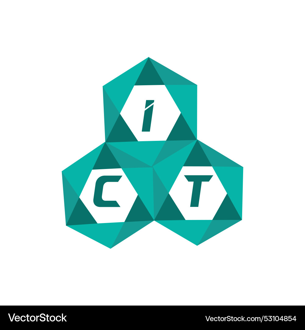 Ict creative minimalist letter logo unique Vector Image