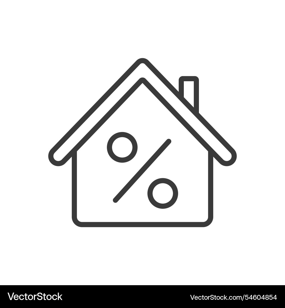 Interest on housing icon in line design interest Vector Image