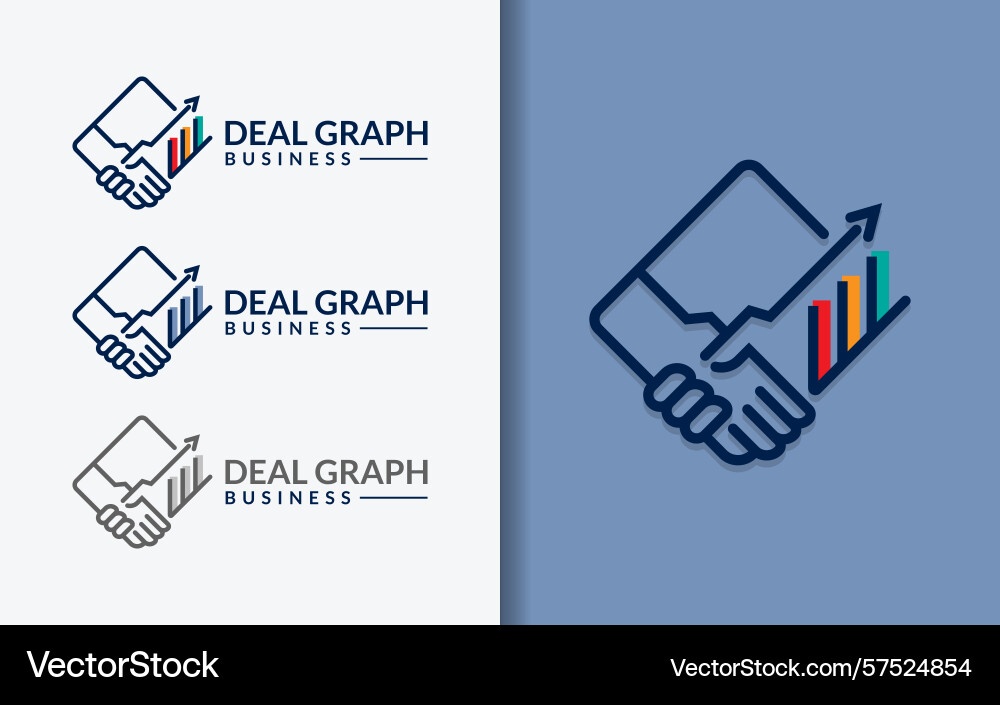 Minimalist logo combining handshake and business Vector Image