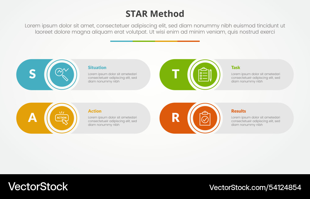 Star method infographic concept for slide Vector Image