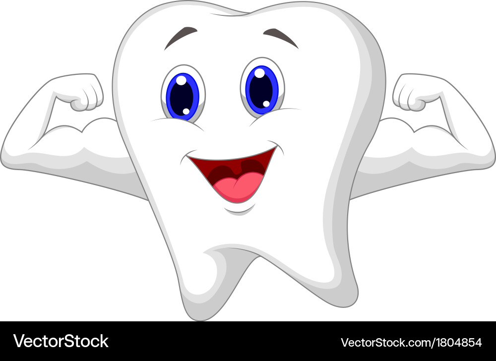 Strong tooth cartoon Royalty Free Vector Image