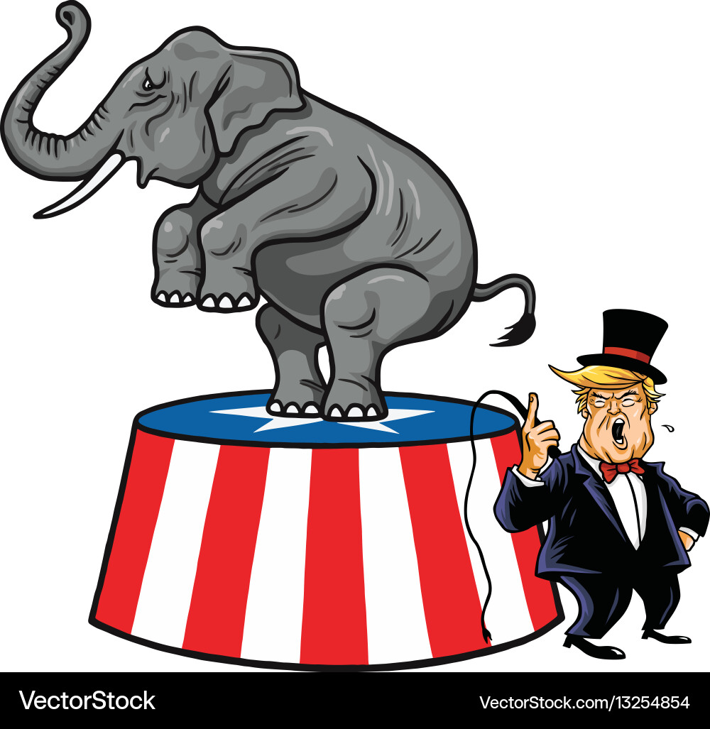 Trump & Republican Elephant Royalty Free Vector Image