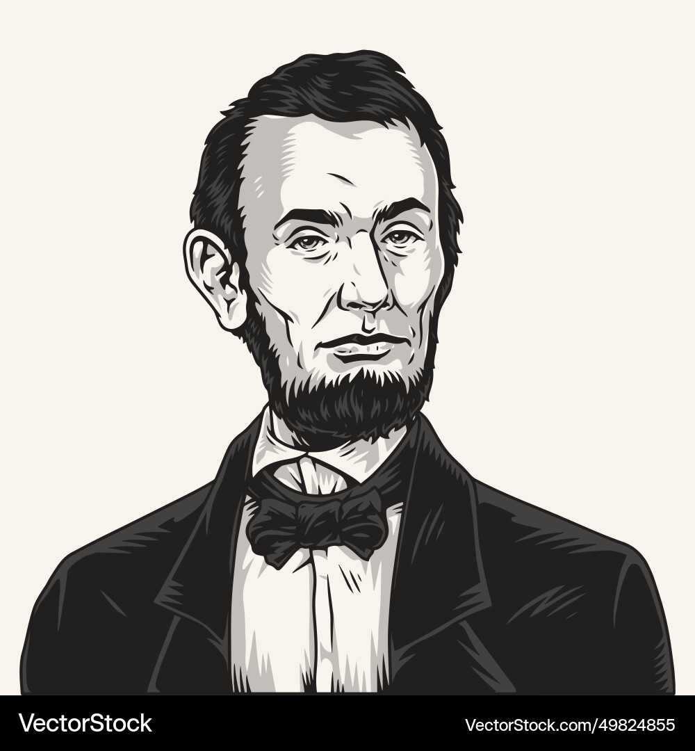 Abraham lincoln monochrome vintage emblem Vector Image