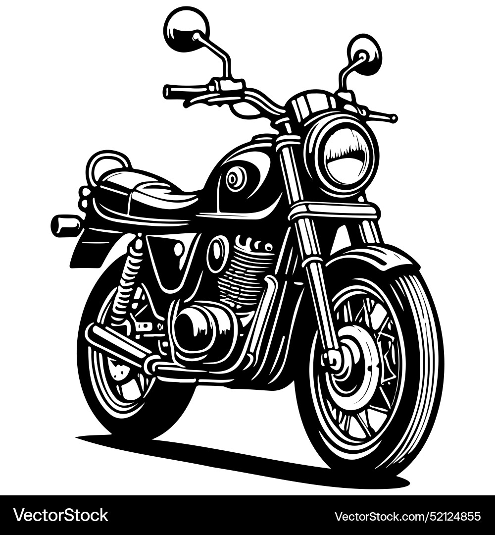 Cartoon motorcycle drawing line head line art Vector Image
