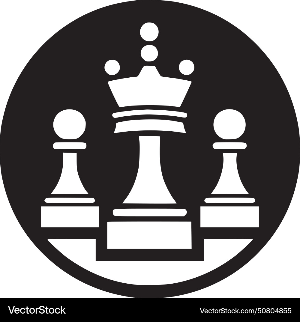 Chess - black and white isolated icon Royalty Free Vector