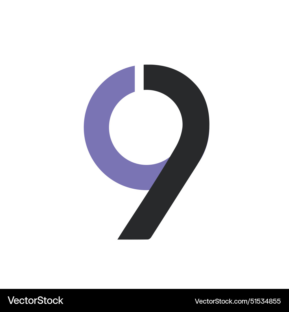 Custom number 97 ninety seven nine logo design Vector Image