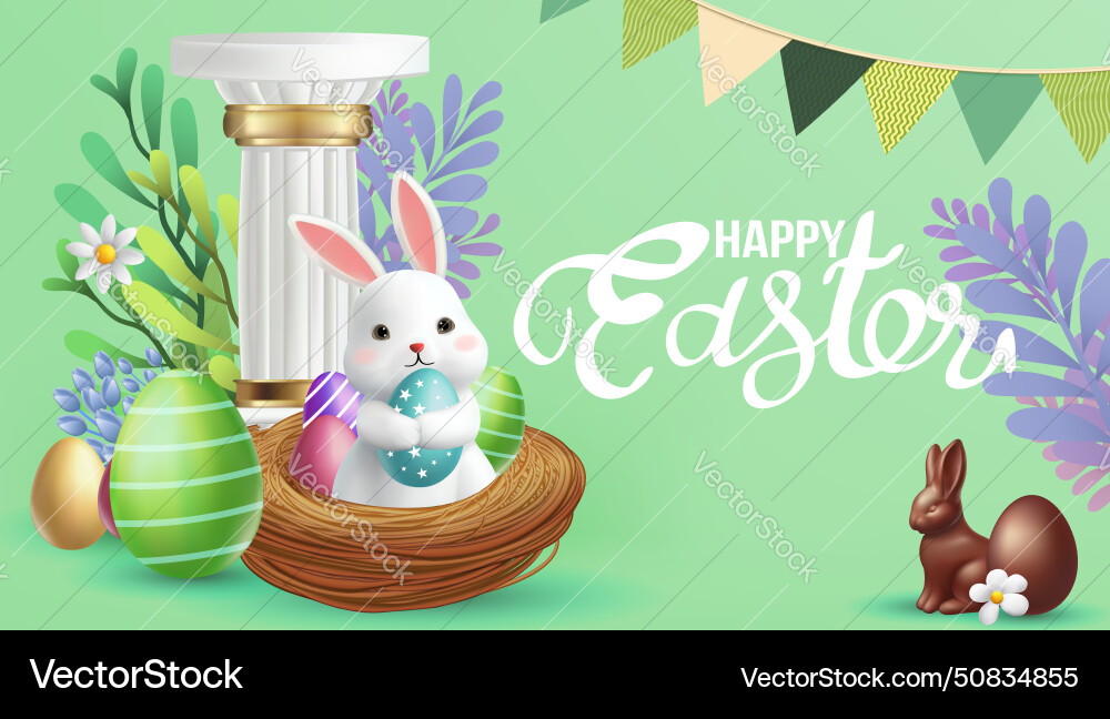 Easter poster and banner template Royalty Free Vector Image