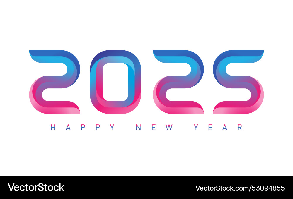 Futuristic 2025 Gradient Numbers Royalty Free Vector Image