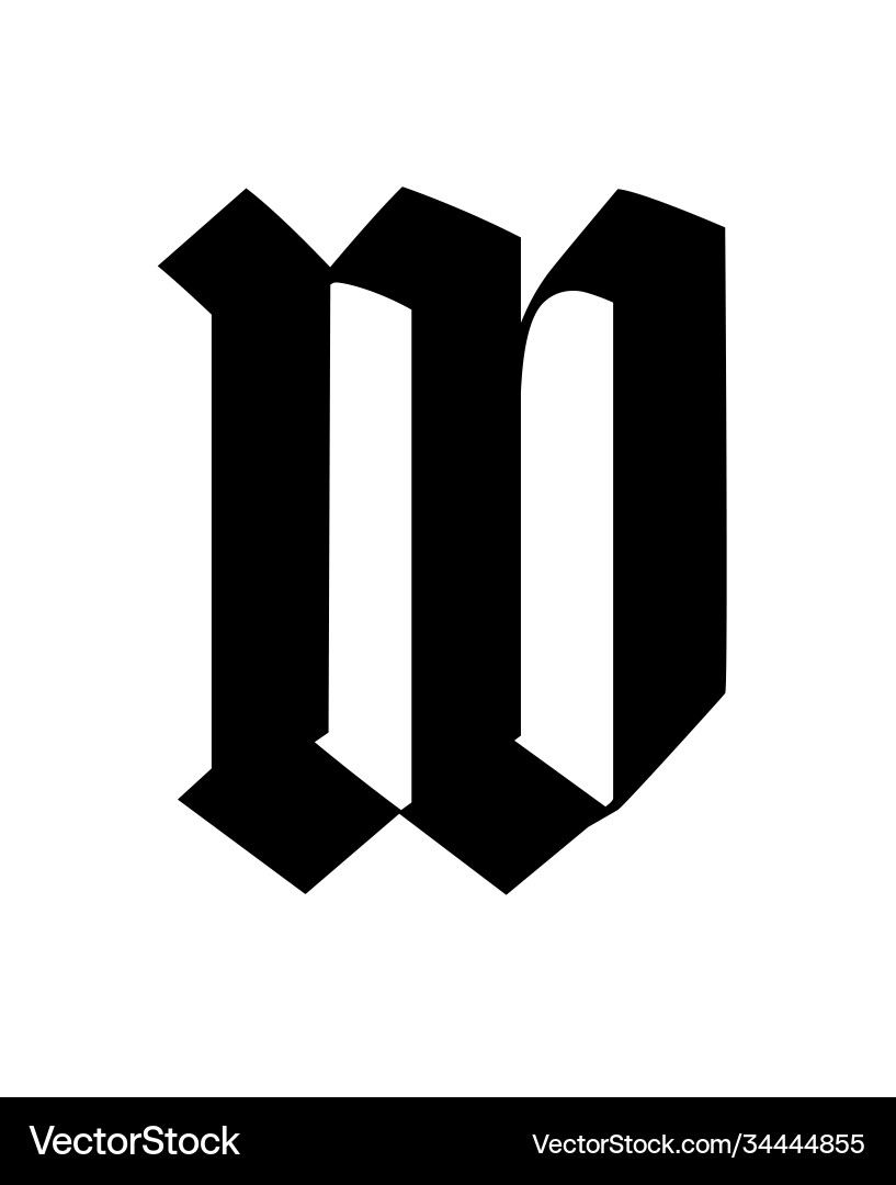 Gothic Letter V Symbol Royalty Free Vector Image