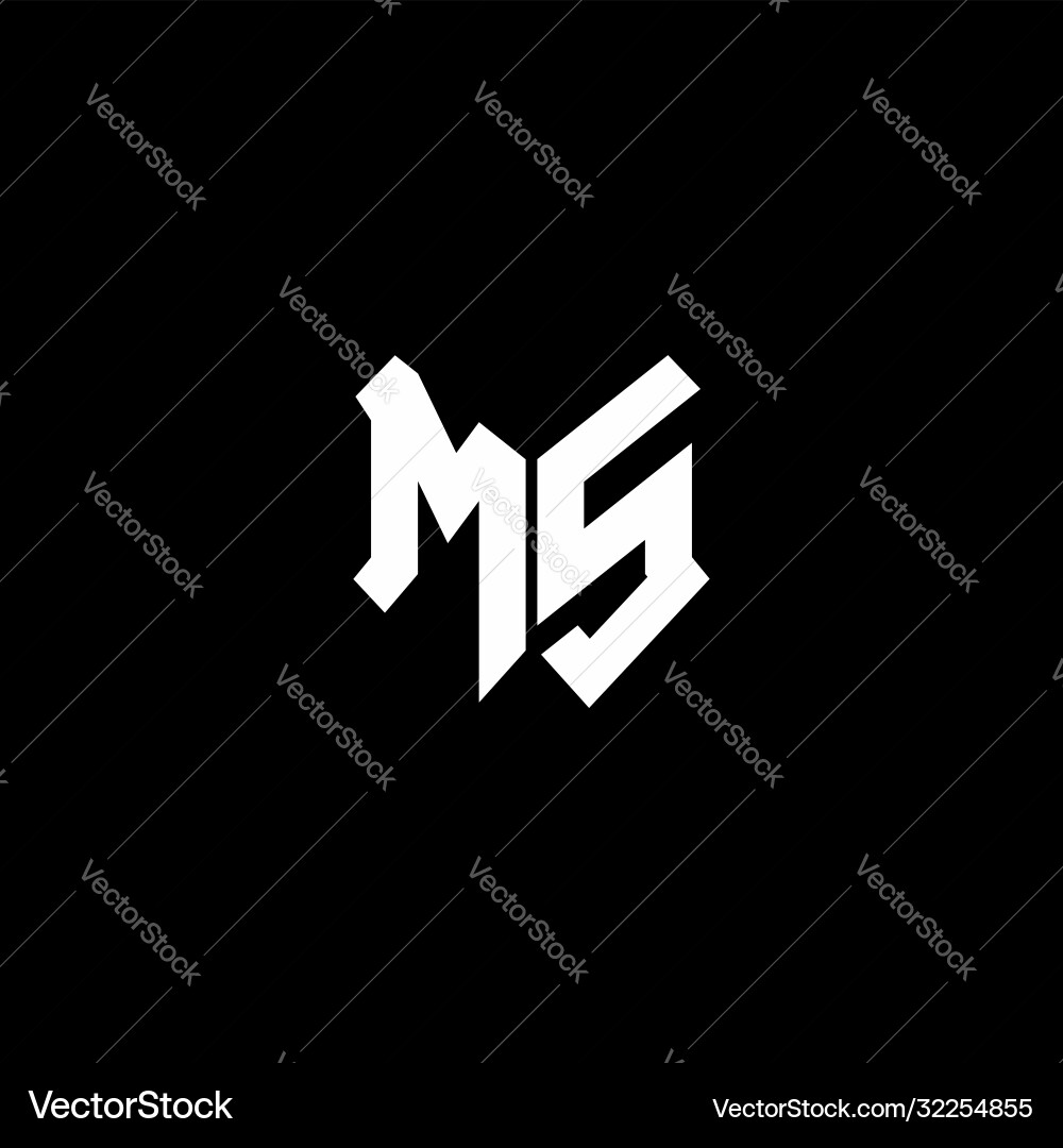 Ms logo monogram with shield shape design template