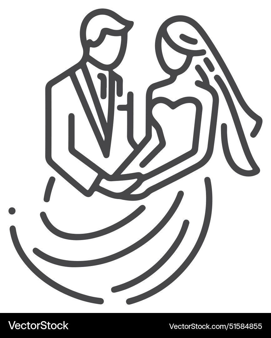 One continuous drawn line wedding from Royalty Free Vector