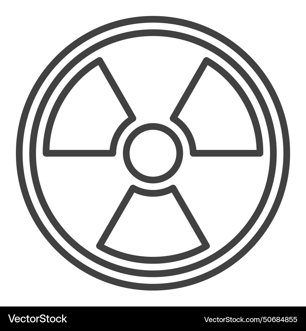 Radiation or renewable nuclear energy thin line Vector Image