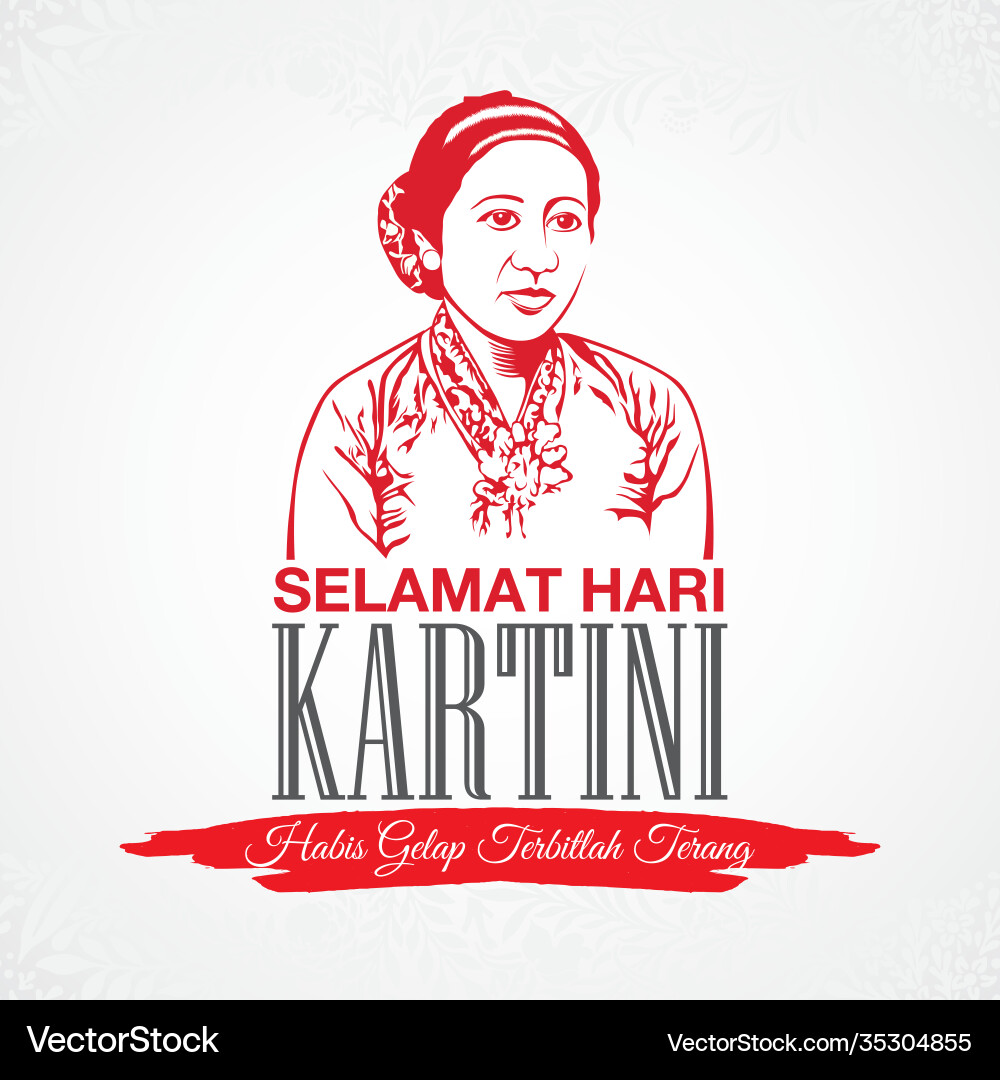 Selamat hari kartini translation happy Royalty Free Vector