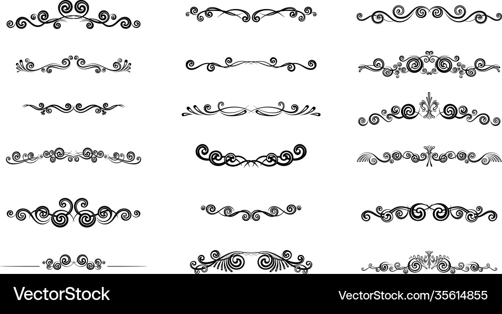 Text divider icons set Royalty Free Vector Image