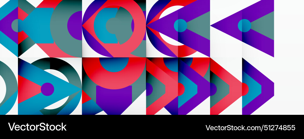 Vibrant red blue and purple geometric pattern Vector Image