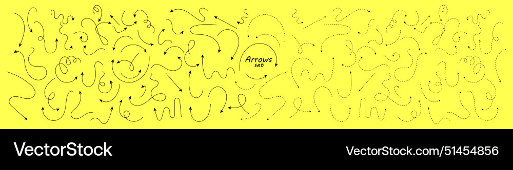 Big set of hand drawn thin line and dash line Vector Image