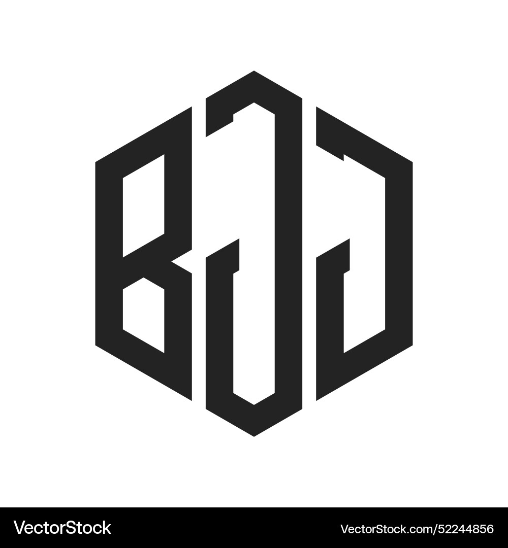 Bjj logo design initial letter bjj monogram logo Vector Image