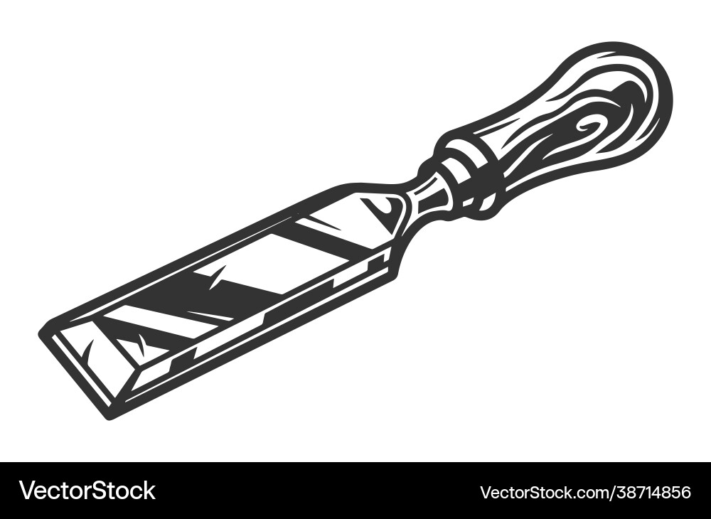 Chisel tool vintage monochrome template Royalty Free Vector