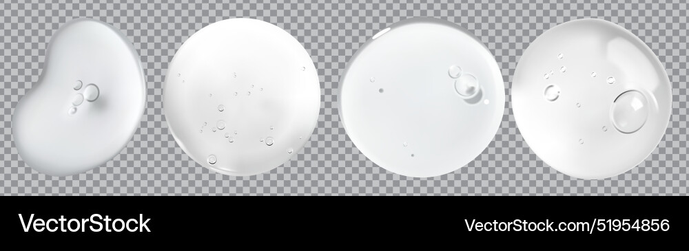 Clear skincare liquid gel drop with bubbles Vector Image