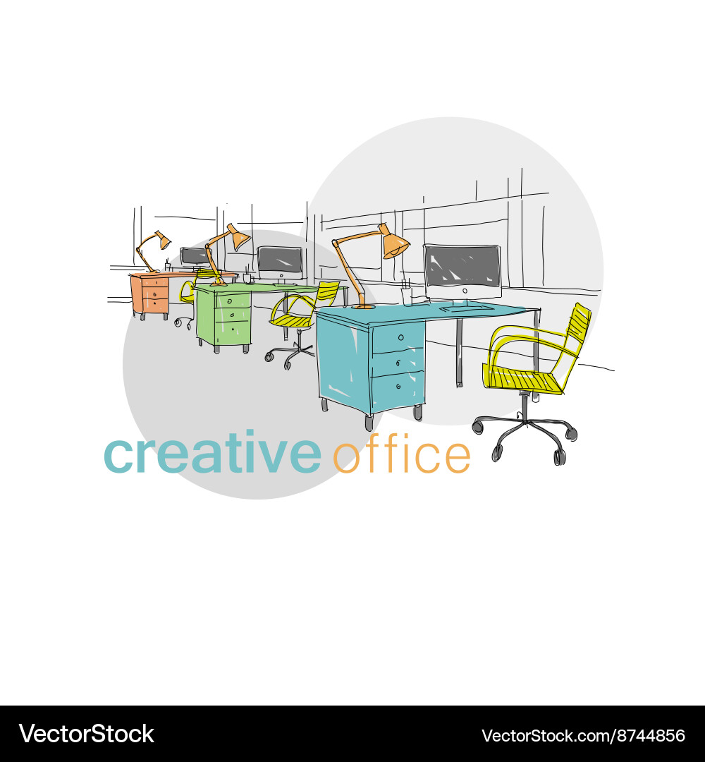 Creative office space Royalty Free Vector Image