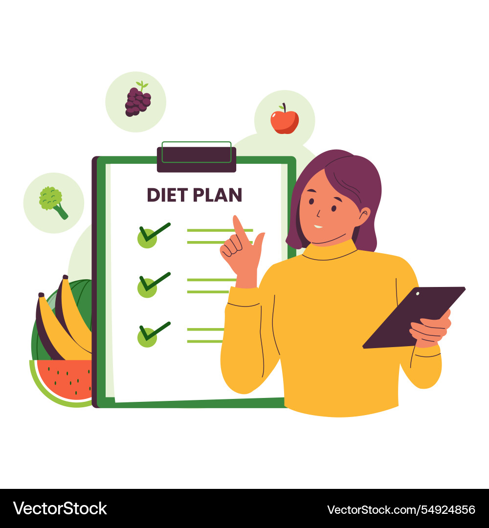 Diet plan concept Royalty Free Vector Image - VectorStock