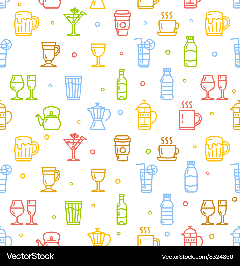 Drink background for bar restaurant Royalty Free Vector