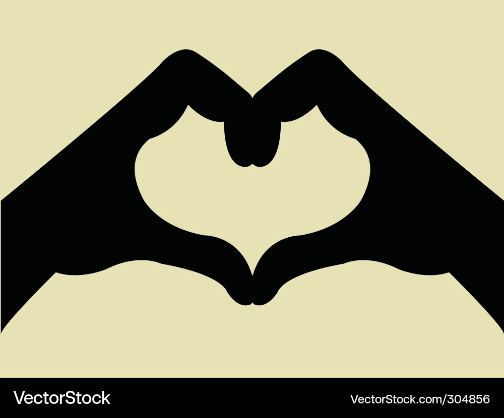Heart shape hand gesture Royalty Free Vector Image