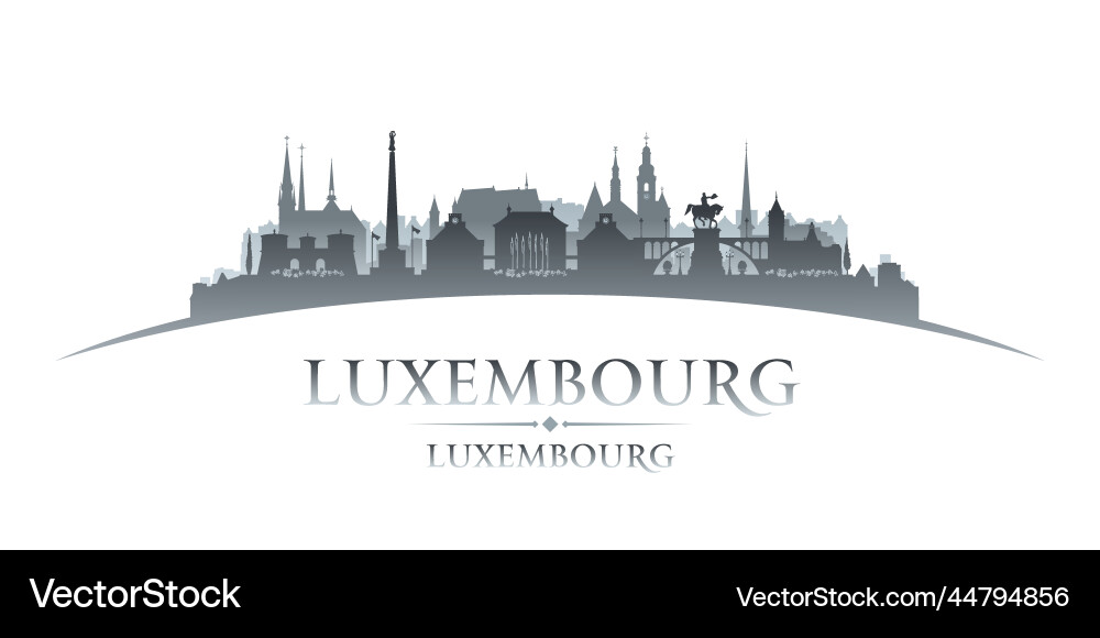 Luxembourg city silhouette white background Vector Image