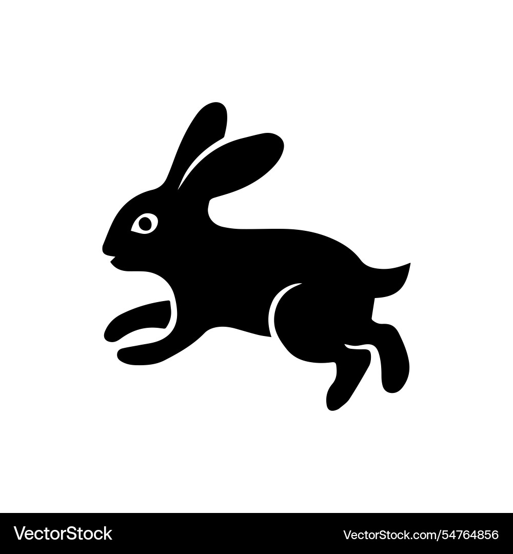 Running rabbit silhouette Royalty Free Vector Image