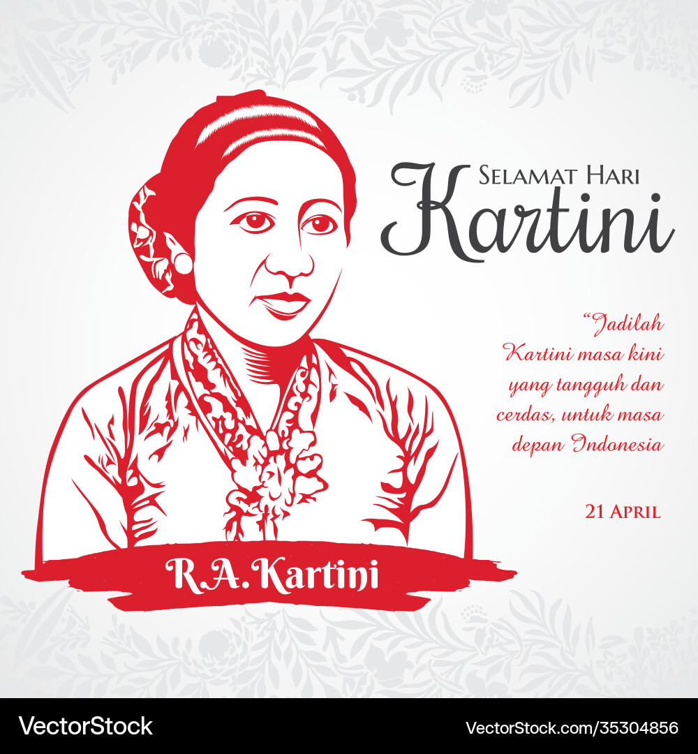 Selamat hari kartini translation happy Royalty Free Vector