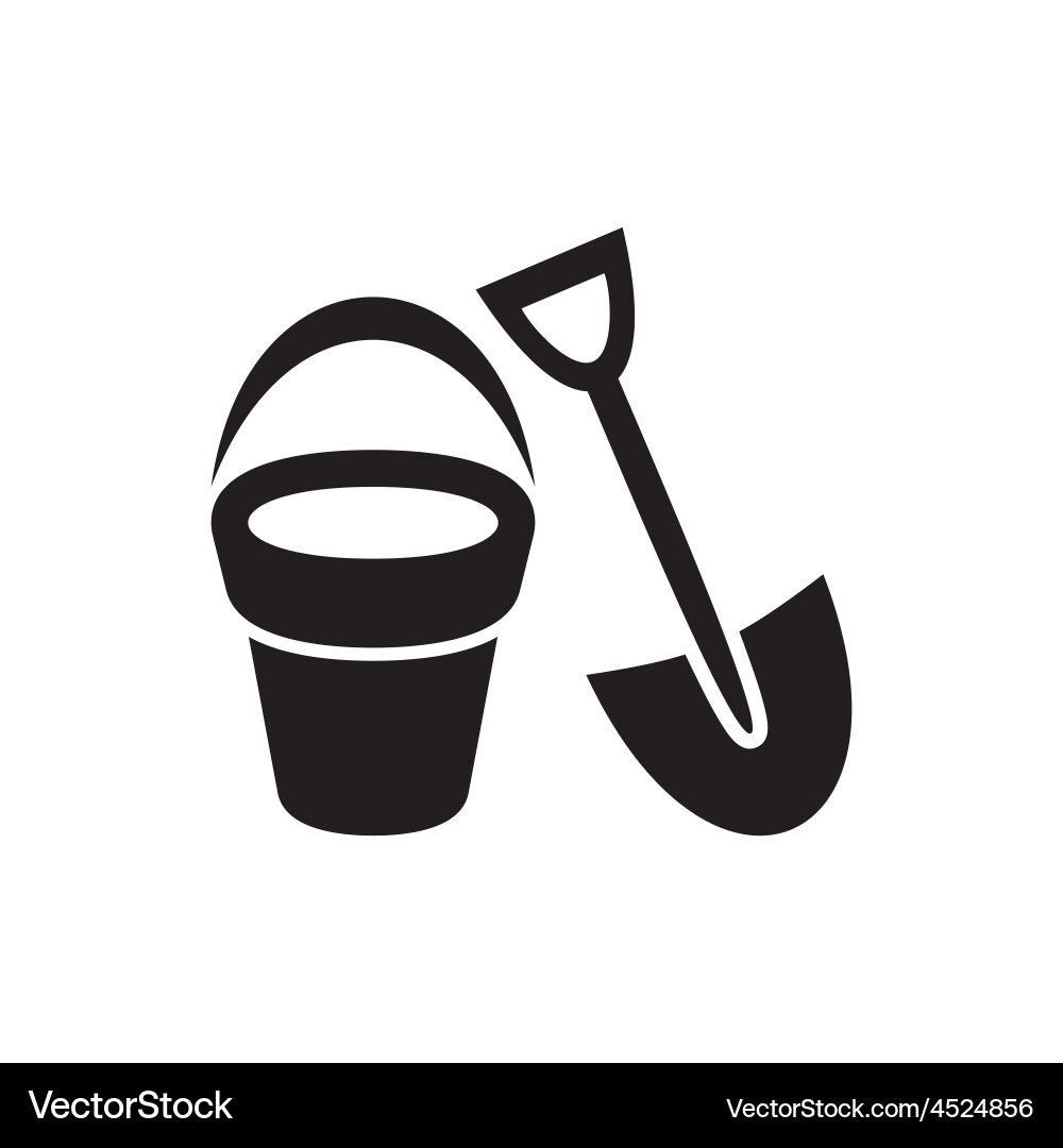 Shovel and bucket Royalty Free Vector Image - VectorStock