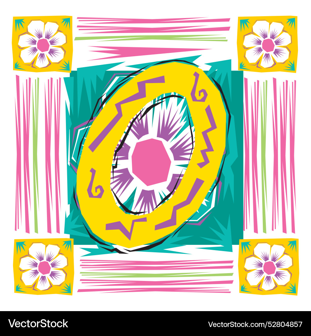A decorative letter o in fiesta style Royalty Free Vector