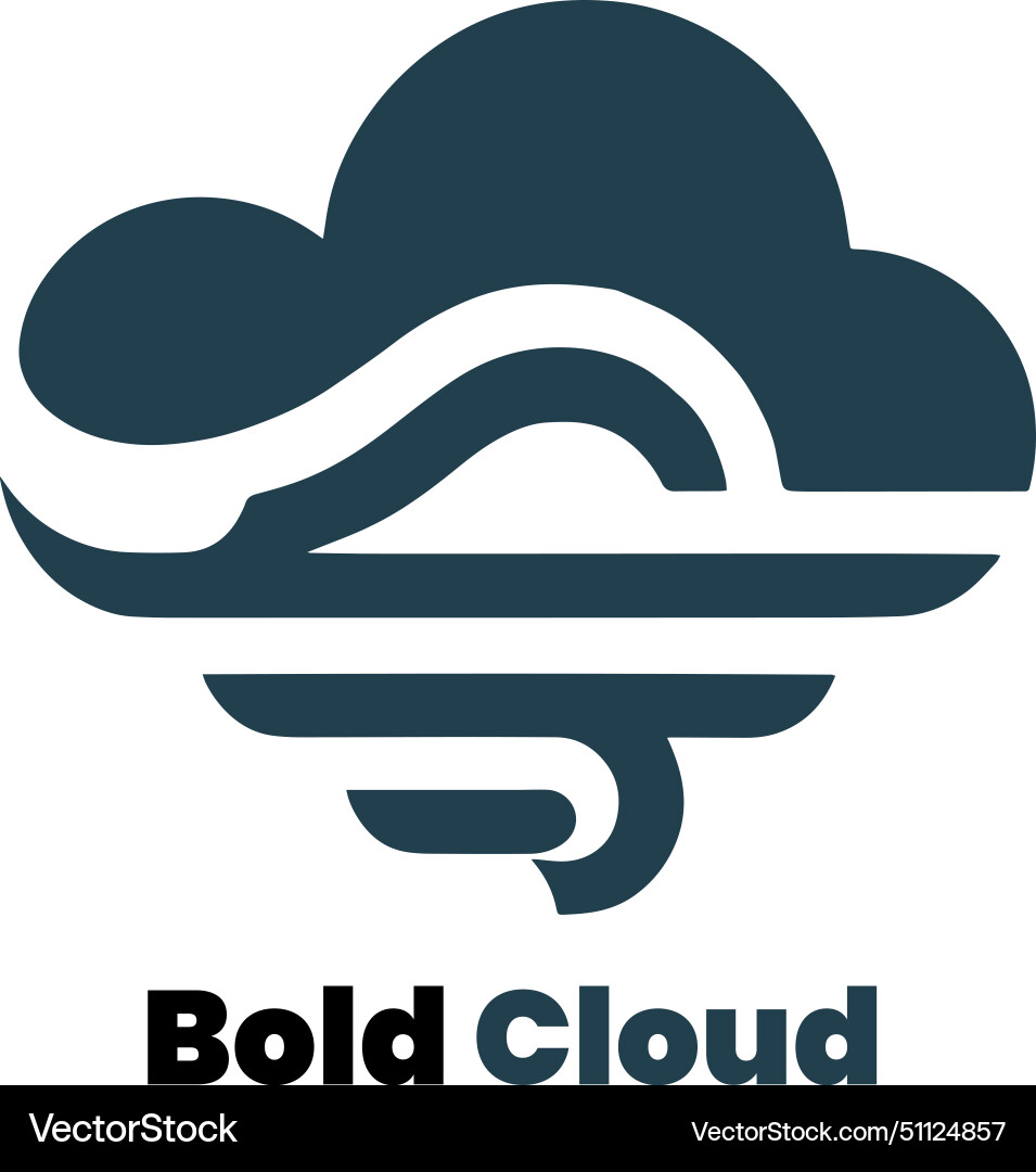 Bold cloud modern logo Royalty Free Vector Image