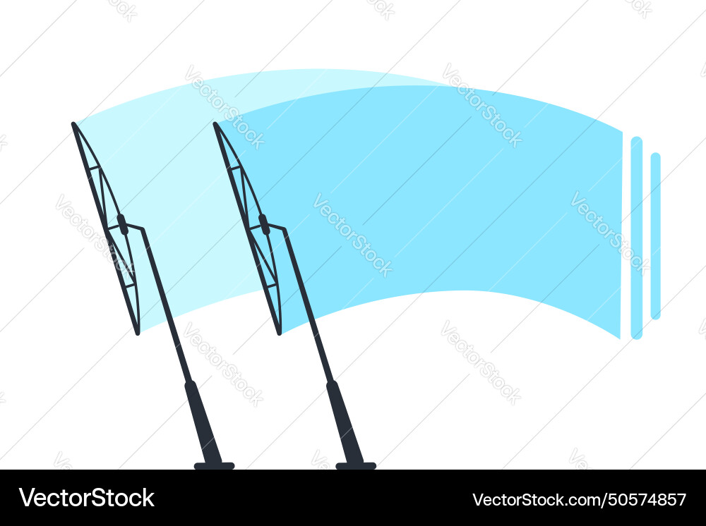 Car windscreen wipe glass wiper cleans Royalty Free Vector