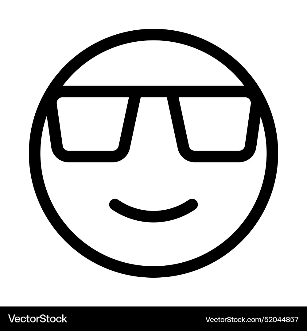 Cool emoji icon design in filled and outlined Vector Image