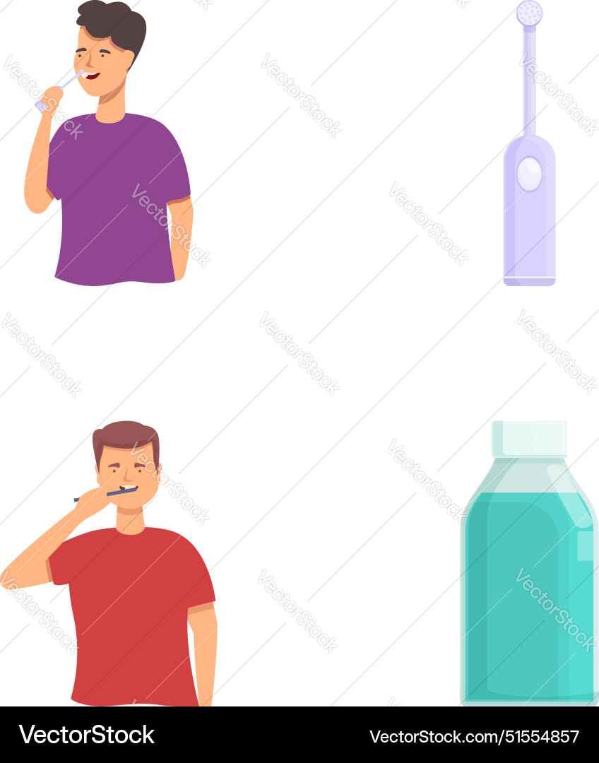 Daily dental care routine Royalty Free Vector Image