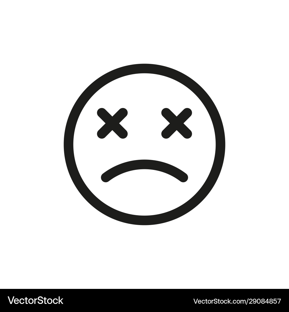 Dead face icon flat design Royalty Free Vector Image