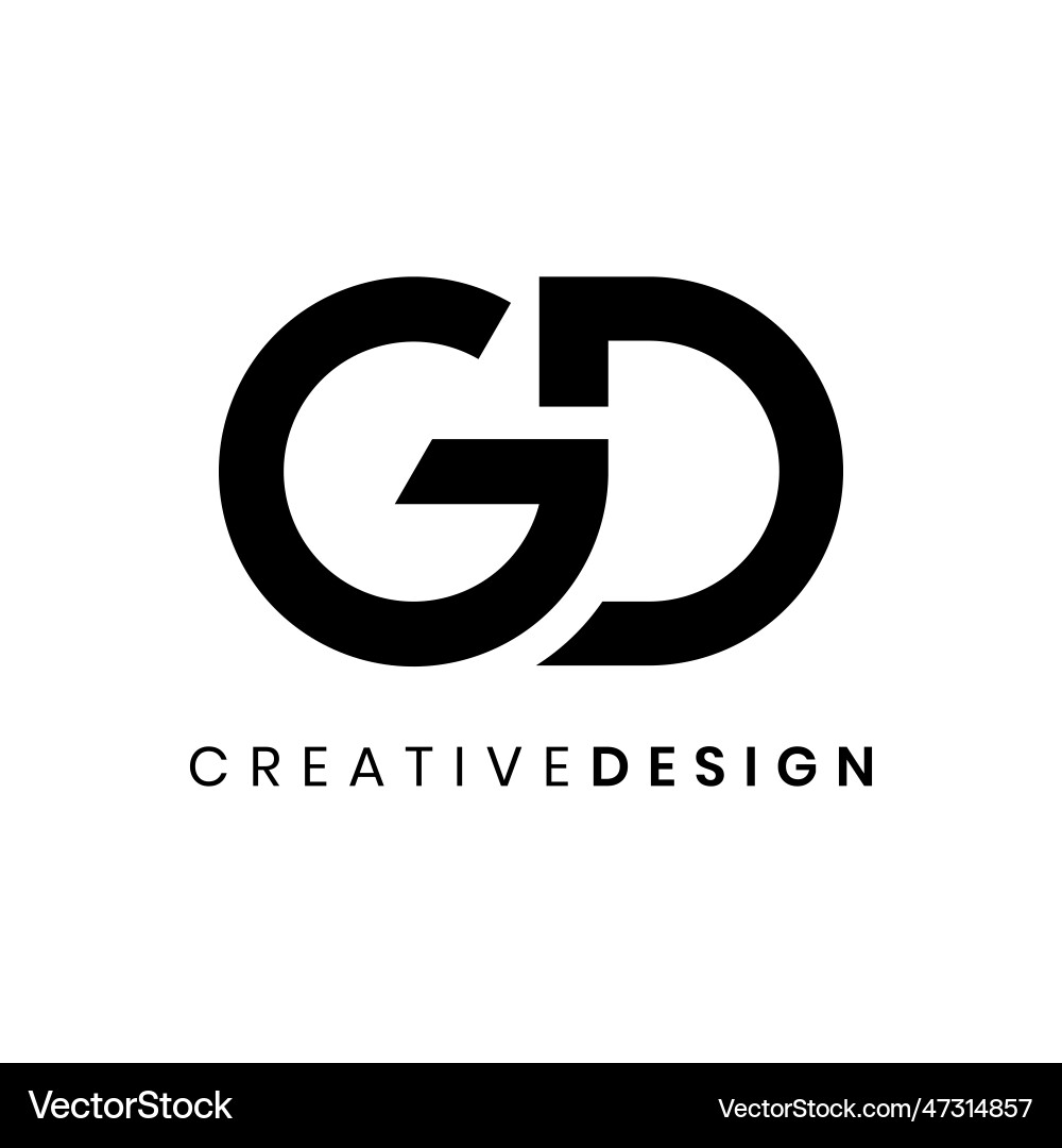 GD Initial Logo - Modern & Minimal Royalty Free Vector