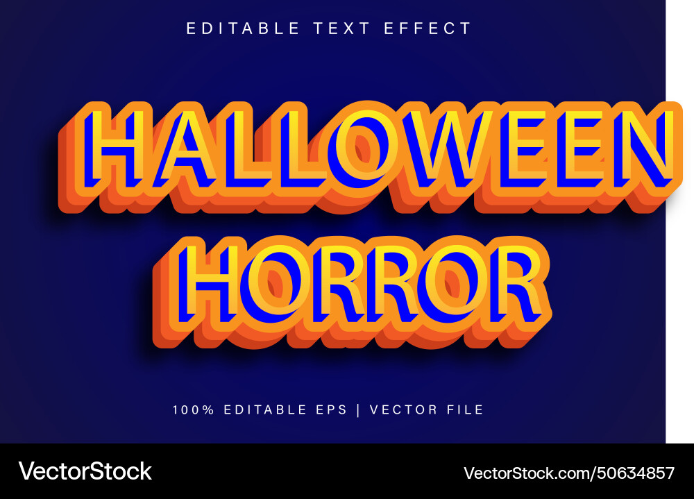 Halloween horror editable text effect cartoon Vector Image
