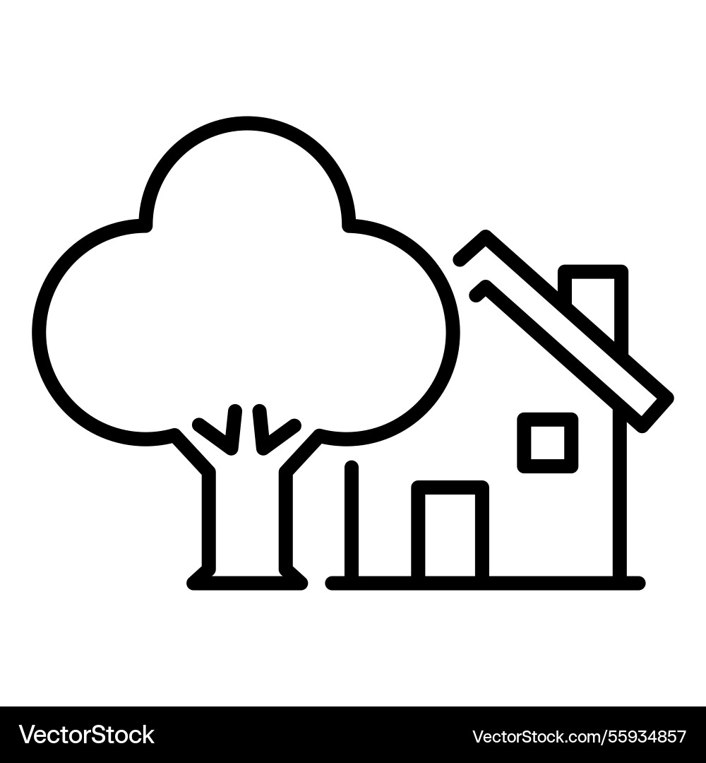 Home front yard line icon Royalty Free Vector Image