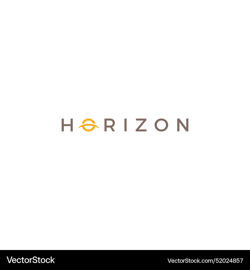 Horizon logo design sun icon Royalty Free Vector Image