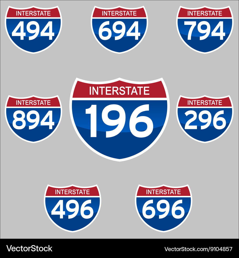 Interstate signs Royalty Free Vector Image - VectorStock