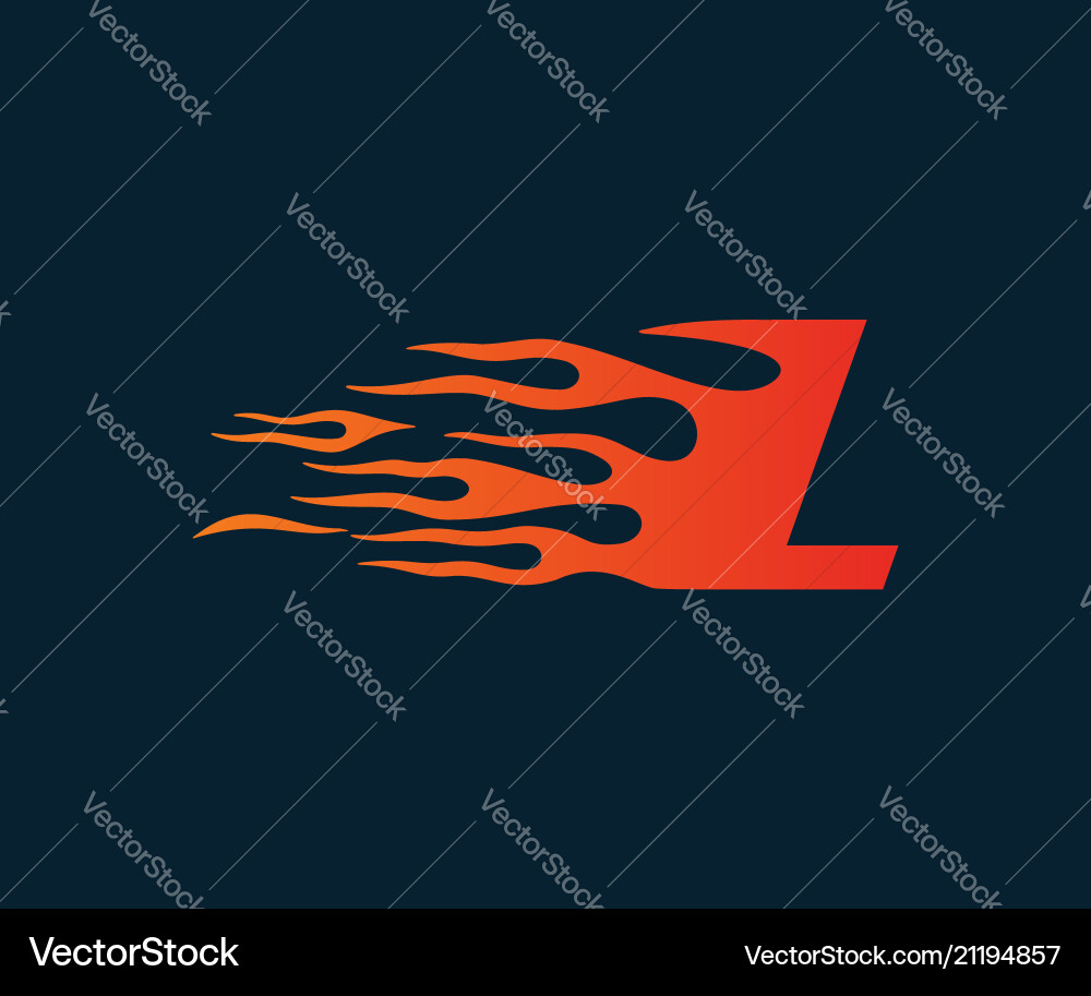 Letter l flame logo speed design concept Vector Image